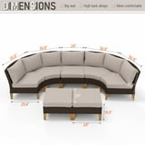 MF Studio 7 Piece Outdoor Patio Conversation Set Outdoor Furniture Set ...