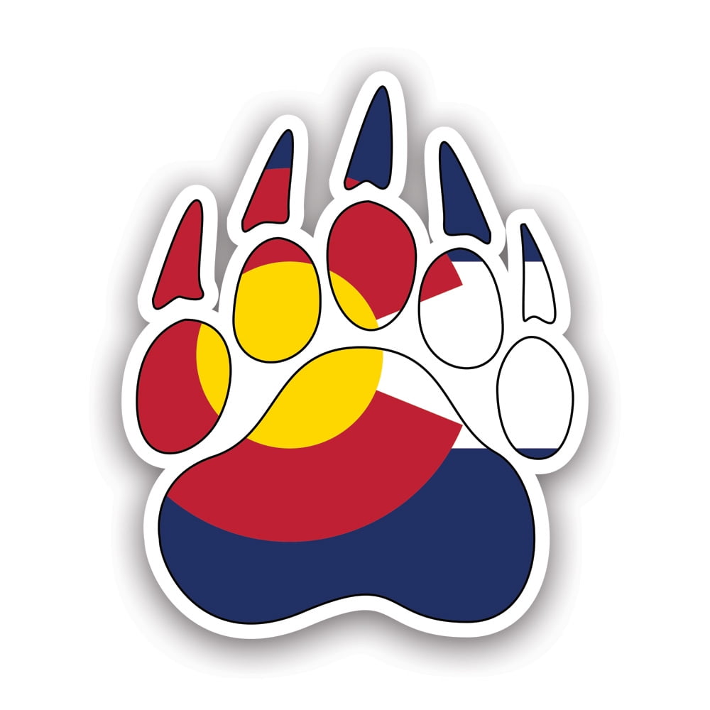 Colorado State Bear Print Shaped Sticker Decal - Self Adhesive Vinyl ...