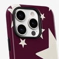 Burgundy Red Star Tough Phone Case for iPhone 17 16 15 14 13 12 11, Off ...