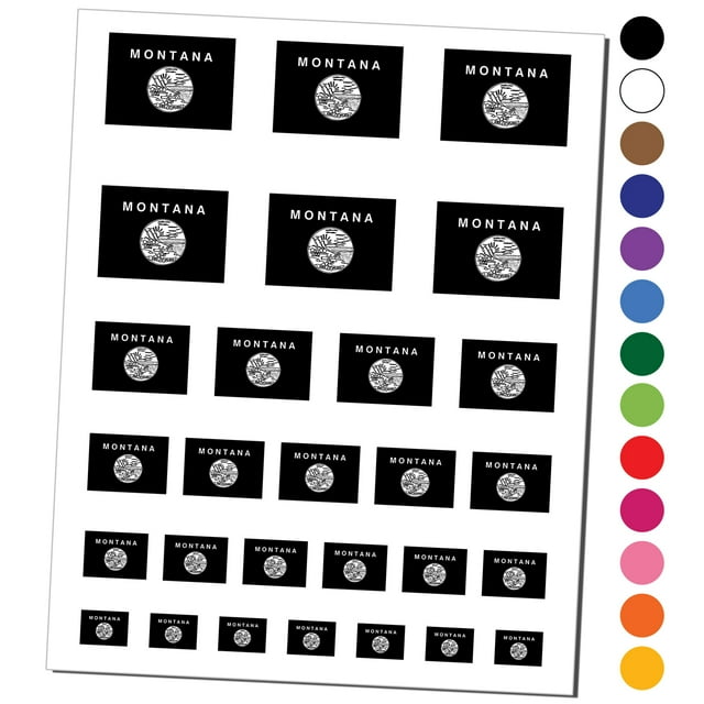 Montana State Flag Water Resistant Temporary Tattoo Set Fake Body Art ...