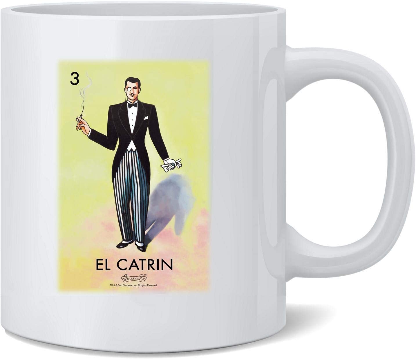 El Catrin Dandy Loteria Card Mexican Bingo Ceramic Coffee Mug Tea Cup ...