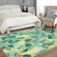 Leaves Rugs for Living Room, Botanical Green Plant Foliage Pattern ...