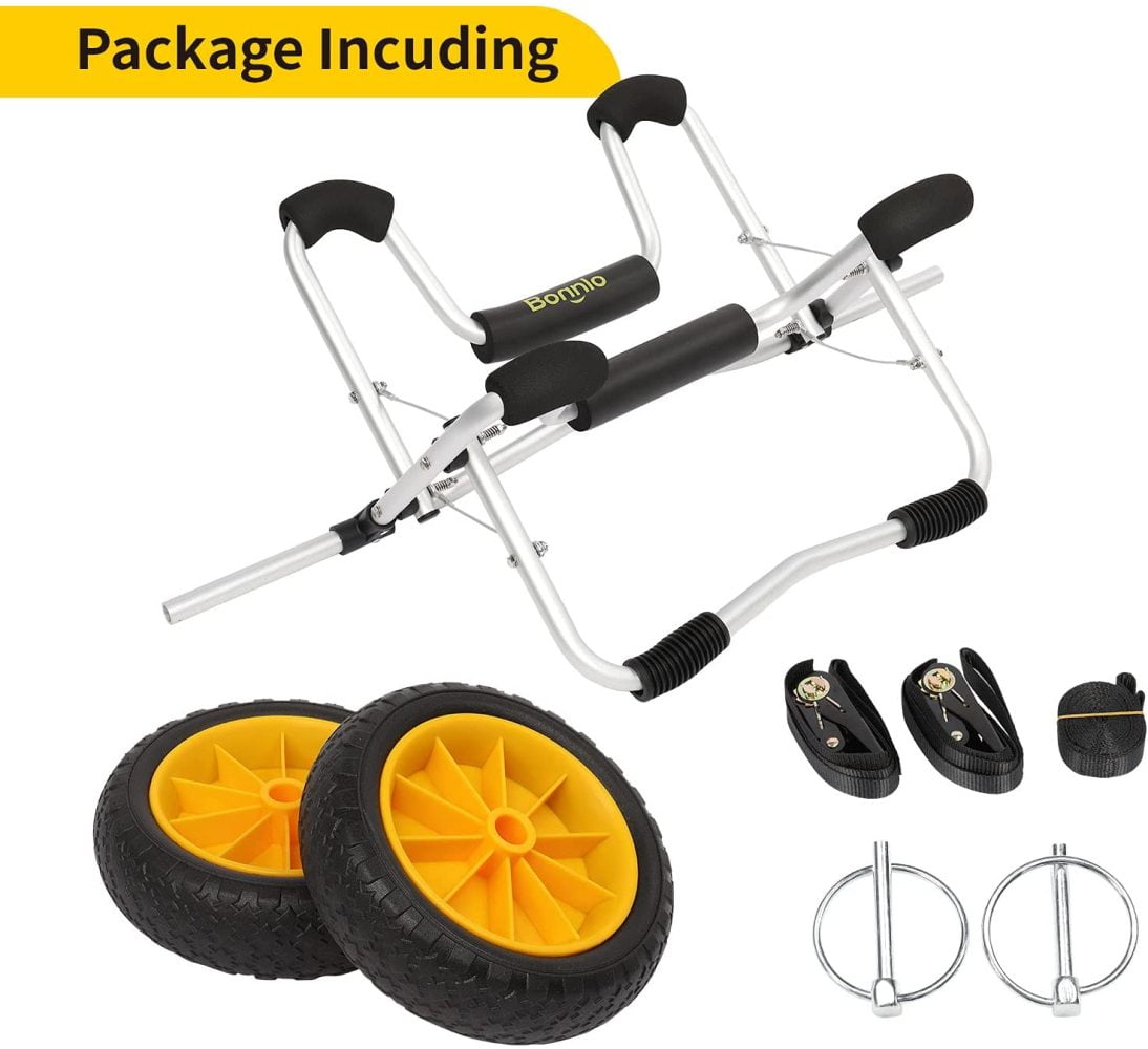 Buy Bonnlo Kayak Cart, Deep U Kayak Dolly Carrier with Airless 10 Tires ...
