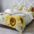 4 Piece Duvet Cover Set Cal king, Country Daisy Flower Sunflower Soft ...