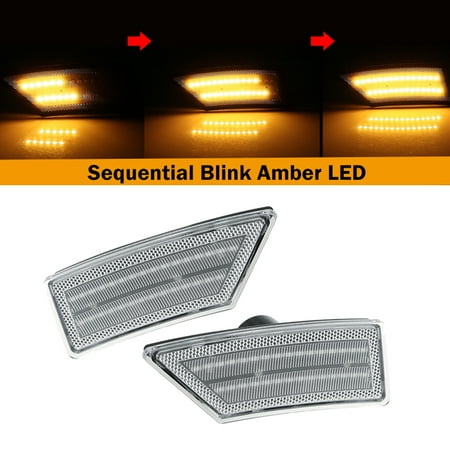 TOTMOX 2X LED Car Front Side Marker Light Amber Bumper Indicator ...