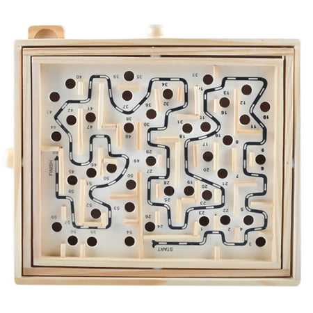 Rotary Knob Wooden Labyrinth Board Game Ball in Maze Puzzle Handcrafted ...
