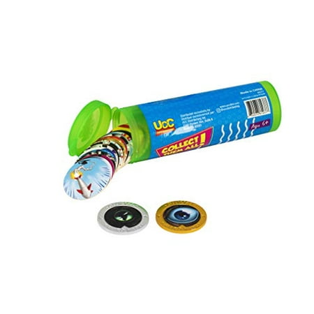 Pog Retro Kaps green Storage Tube Starter Set game Includes: 20 Pogs 2 ...
