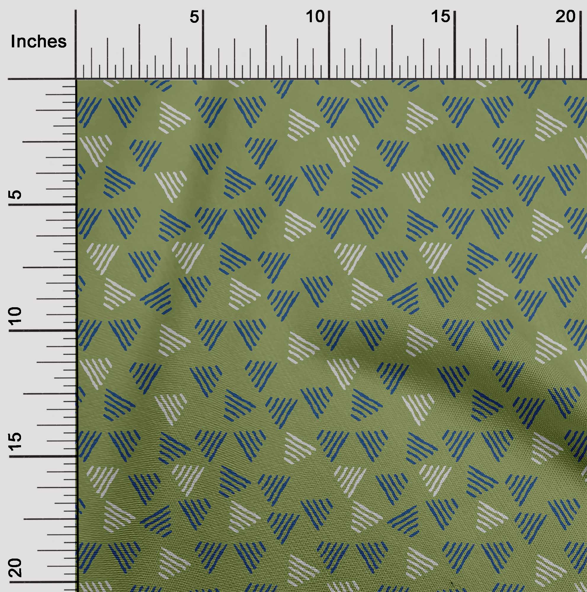oneOone Silk Tabby Fabric Triangle Block Printed Fabric 1 Yard 42 Inch ...
