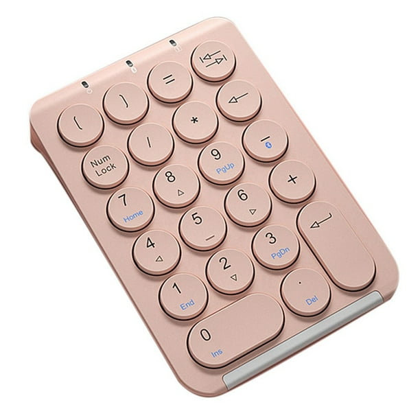 Wireless Number Pad Bluetooth Numeric Keypad Round Keycaps Numpad 22 Keys Rechargeable Number ...