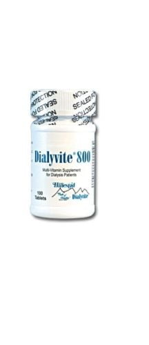 Dialyvite 800 Mcg 100 Tablets, Multi-Vitamin Suppliment for Dialysis ...