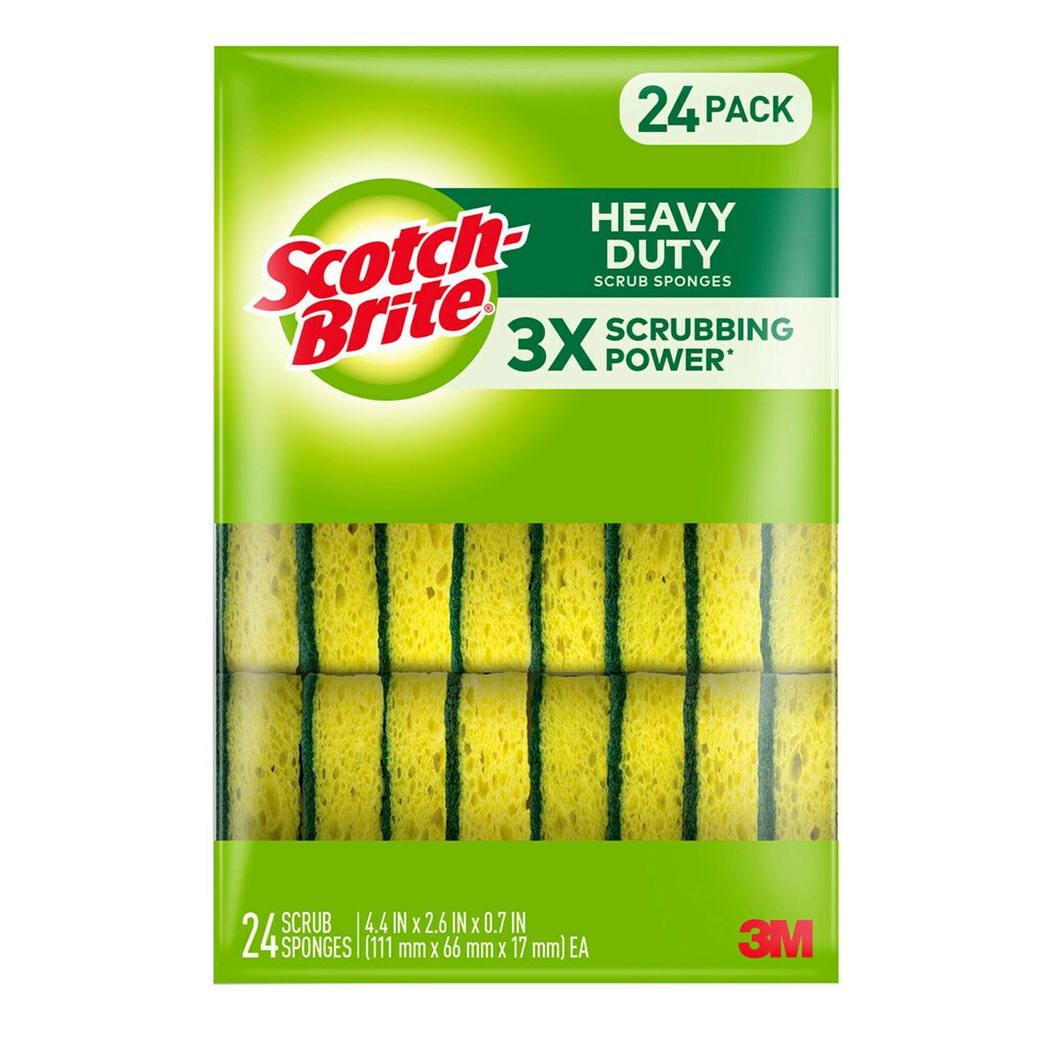 Scotch-Brite Heavy Duty Scrub Sponges, Individually Wrapped 24 ct ...