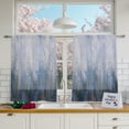 Blue Gray Gradient Sheer Curtains for Living Room Bedroom, Modern ...