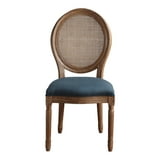 Stella Oval Back Chairs in Azure Blue Fabric - Walmart.com