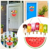 BNNG Watermelon Door Sign Summer Welcome Door Hanger Wood Front Door ...
