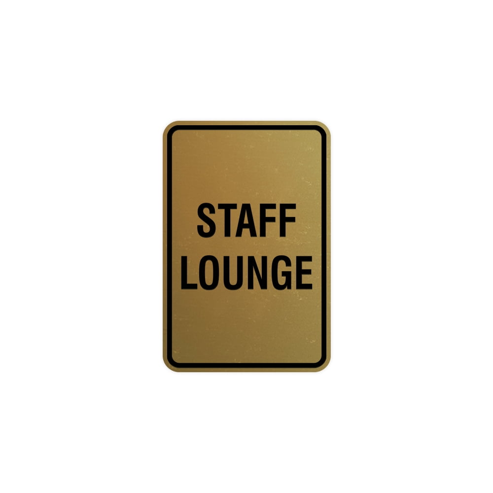 Portrait Round Staff Lounge Sign (Brushed Gold) - Small 4" x 6 ...