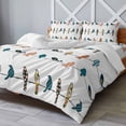 4 Piece Duvet Cover Set Twin, Nature Animals Birds Soft Breathable ...