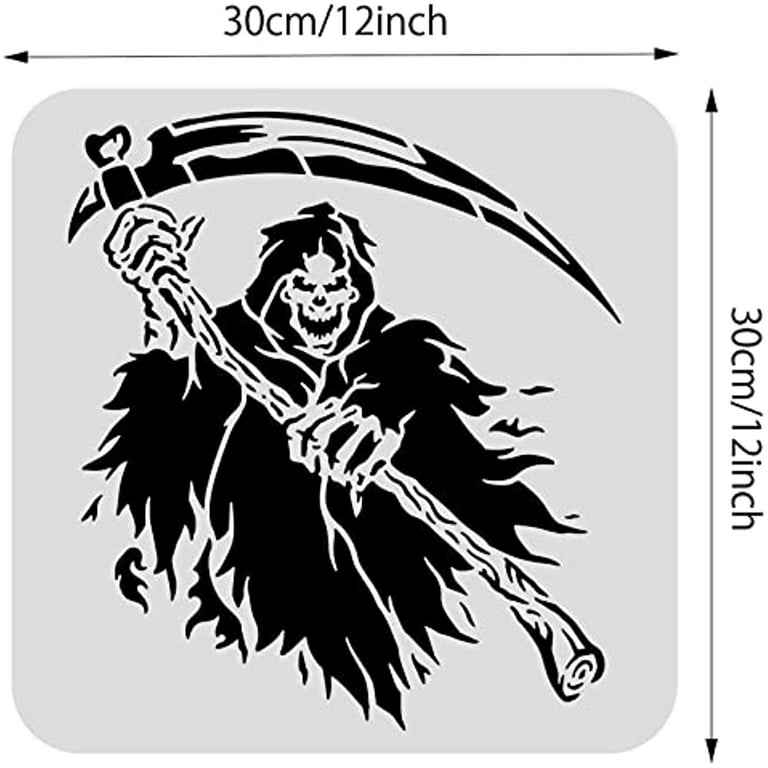 Grim Reaper Stencils Grim Reaper' Sticker | Spreadshirt