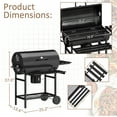 Devoko 29” Big BBQ Barrel Outdoor Charcoal Grill with Side Shelf and ...