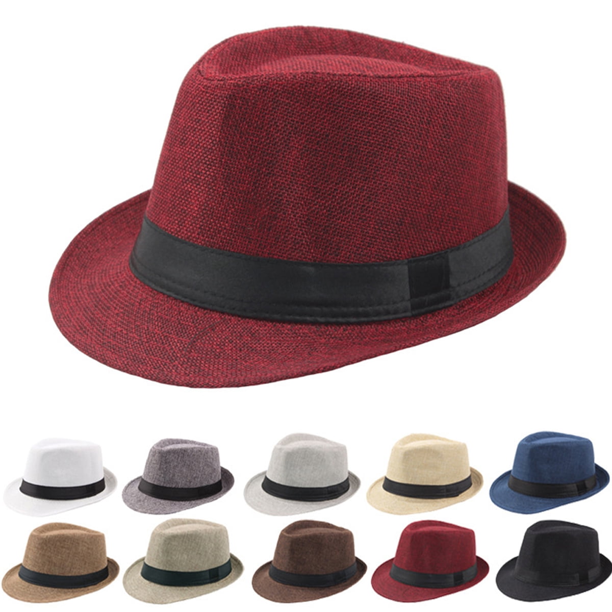 Travelwant Short Brim Fedora Classic Summer Beach Sun Hat Panama Cap ...