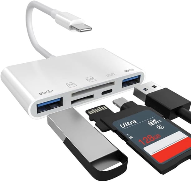 Lector de tarjetas para ordenador y teléfono móvil 3 en 1, lector de ...