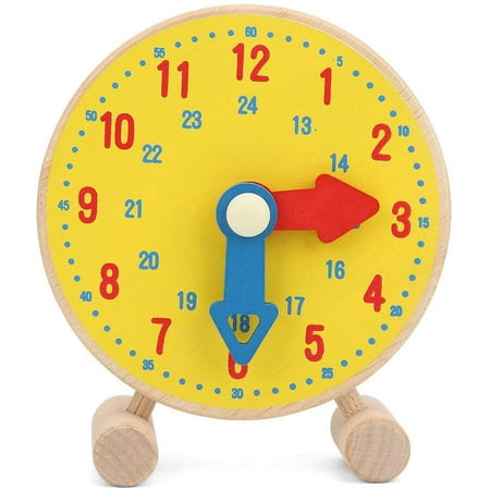 Clock Model Toy, Numbers Wood Clock Model Toy Wooden Clock Learning ...