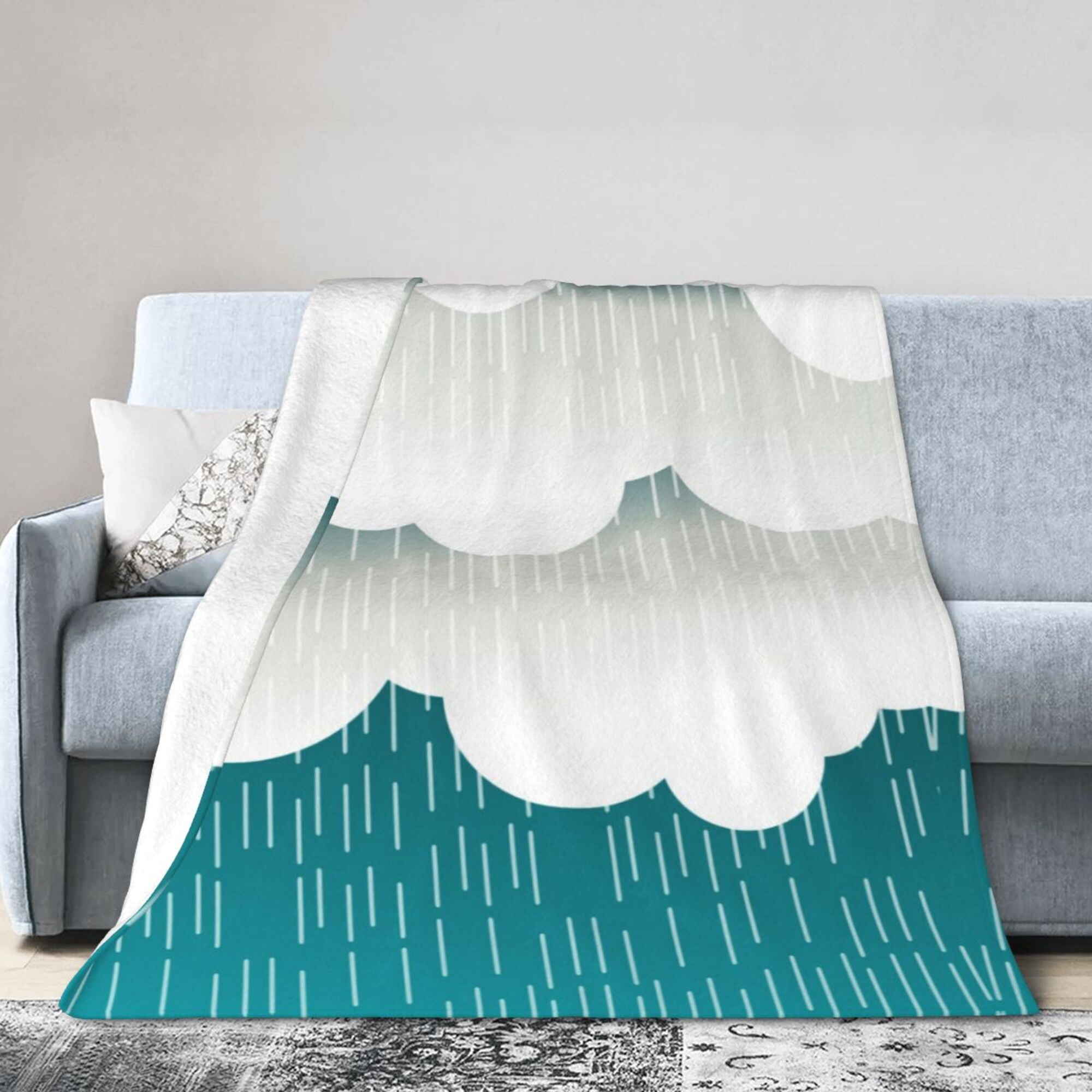 Anti-Pilling Flannel Bed Throw Blankets Clouds Rain Weather - Couch ...