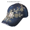 Baseball Cap for Women Lady Floral Embroidery Adjustable Curved Brim ...