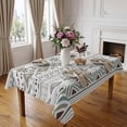 Boho Ethnic Geometric Texture Table Cloth 60x84in, Waterproof Rectangle ...