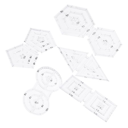 Herwey DIY Patch‑Work Ruler,Patch‑Work Ruler,5Pcs Patch‑Work Ruler Set ...