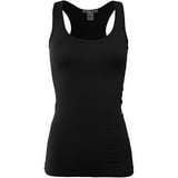 Bozzolo Women's Basic Cotton Spandex Racerback Solid Plain Fitted Tank ...