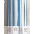 Blue Teal Striped Sheer Curtains for Living Room Bedroom Farmhouse ...