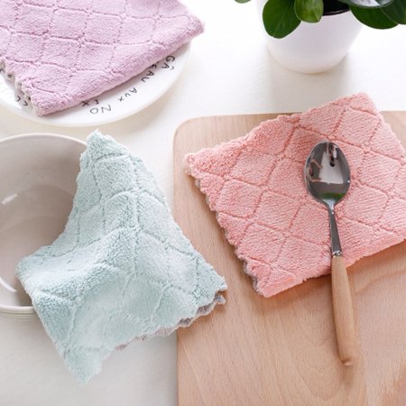 5 PACKS Diamond Shape Water Absorption Eco-friendly Rags Dishcloth ...