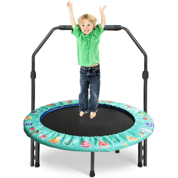 36-Inch Trampoline for Kids Mini Trampoline with Adjustable Handle and ...