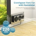 CADPXS Crawlspace Ventilation Fan 220 CFM Air Out, Crawlspace Fan Vent ...