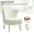 Velvet Armless Accent Chair Set of 2 Gold Metal Legs Modern Upholstered ...