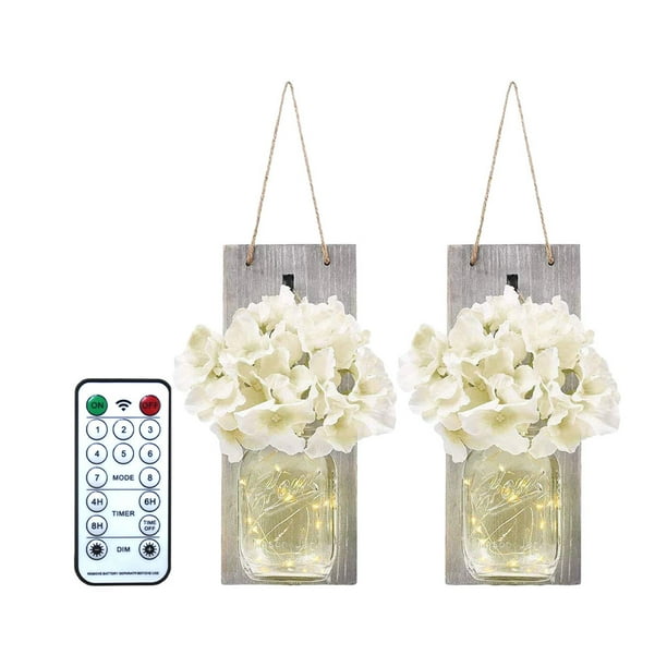 keepw 2x Remote Control Wall Lights Exquisite Craft And Timing Function ...