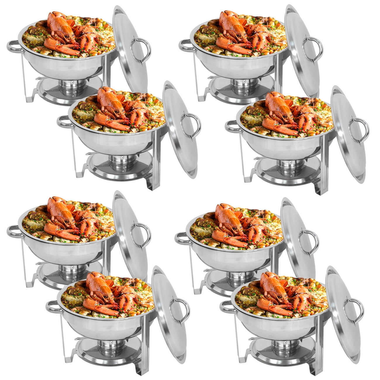 SuperDeal Glossy Round Chafing Dish 5Qt. Buffet Stove Hotel Catering ...