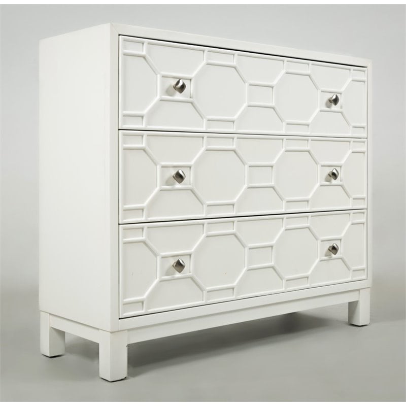 Wooden Accent Chest With 3 Spacious Drawers, Polar White - Walmart.com