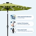 9FT Solar Patio Umbrella with 32 LED Lights – UV Protection, Waterproof ...