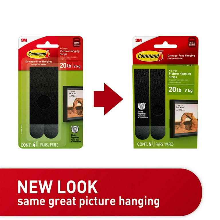 Command 20 lb XL Heavyweight Black Picture Hangers 4 Pairs Walmart