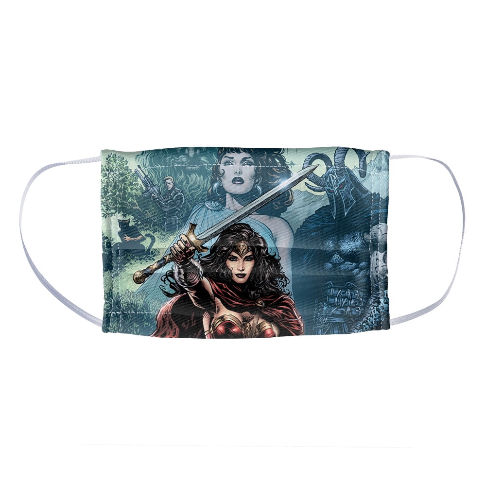 Wonder Woman Sword in Hand 1-Ply Reusable Face Mask Covering, Kids ...