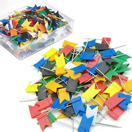 Push Pins Flag Pin Assorted Colors Steel Point 150 PCS Thumbtacks I ...