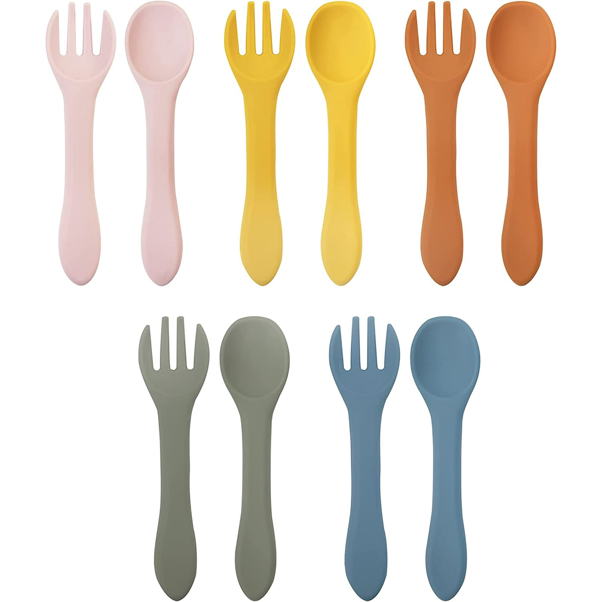 Click here for Ld Seller 10 Pcs Silicone Baby Spoons And Forks  C... prices