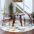 Botanical Leaves Round Rug 6ft Washable Circle Kitchen Rugs Non Slip ...