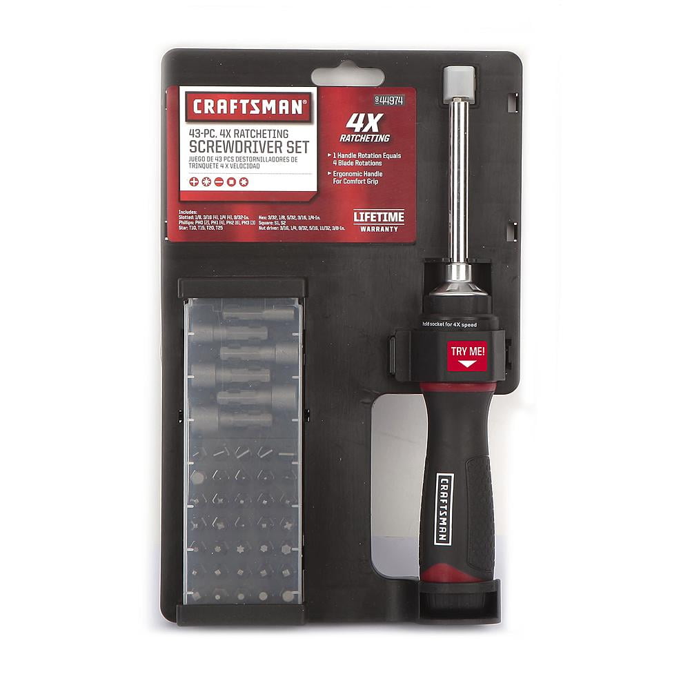 Craftsman Screwdriver 4X Speed Multiple Use Bits 21 Common Sizes Rubber ...