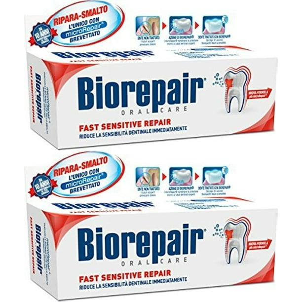Pasta de dientes Biorepair Fast Sensitive Repair 75 ml (paquete de 2 ...