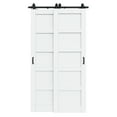 48" x 96" 5-Panel White Primed Solid Core Sliding Bypass Barn Door ...