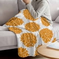 Abstract Dahlia Fleece Throw Blanket Vintage Orange Country Farmhouse ...