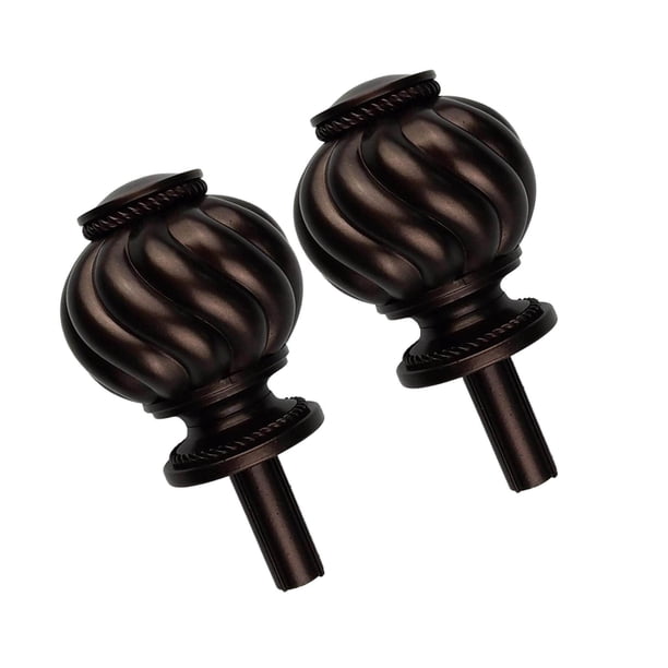 2 Pieces Curtain Rod Finials 3/4 Drapery Pole Drape inch Replacement ...