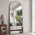 Arched Full-Length 71" x 28" Mirror Wall Decor, Freestanding Floor ...